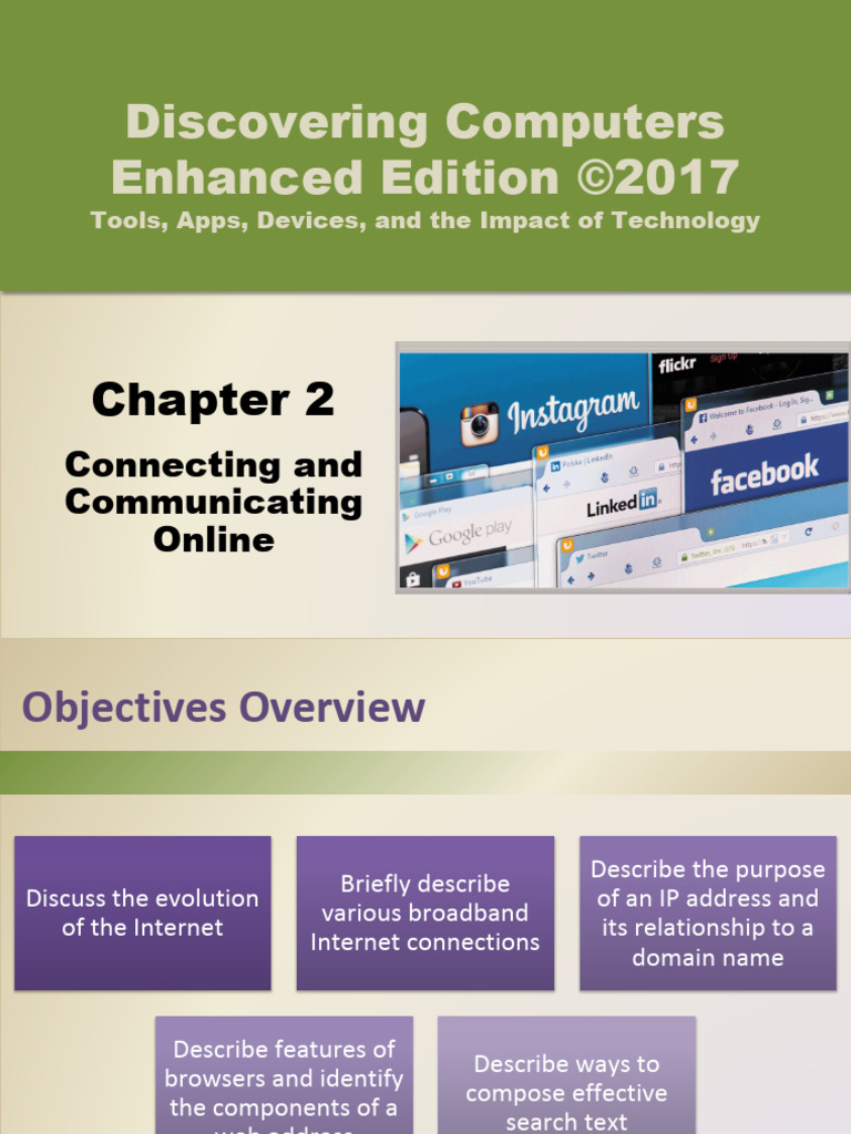 Discovering Computers Enhanced Edition ©2017: Connecting and ...