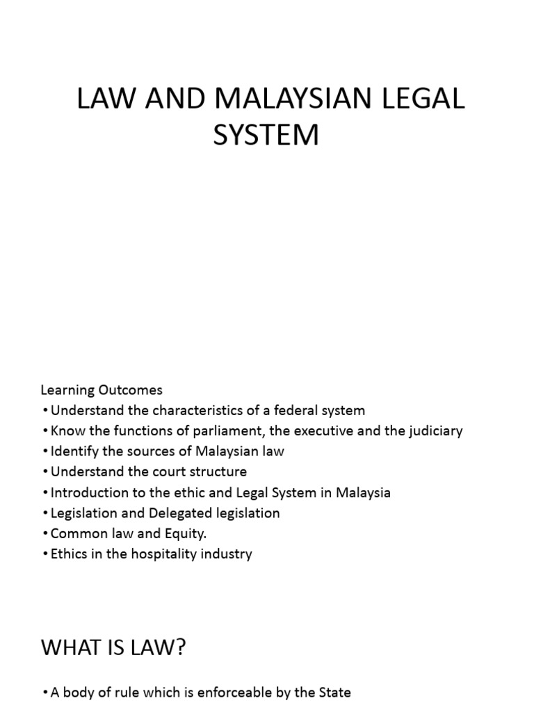1.law and Malaysian Legal System 1 | PDF