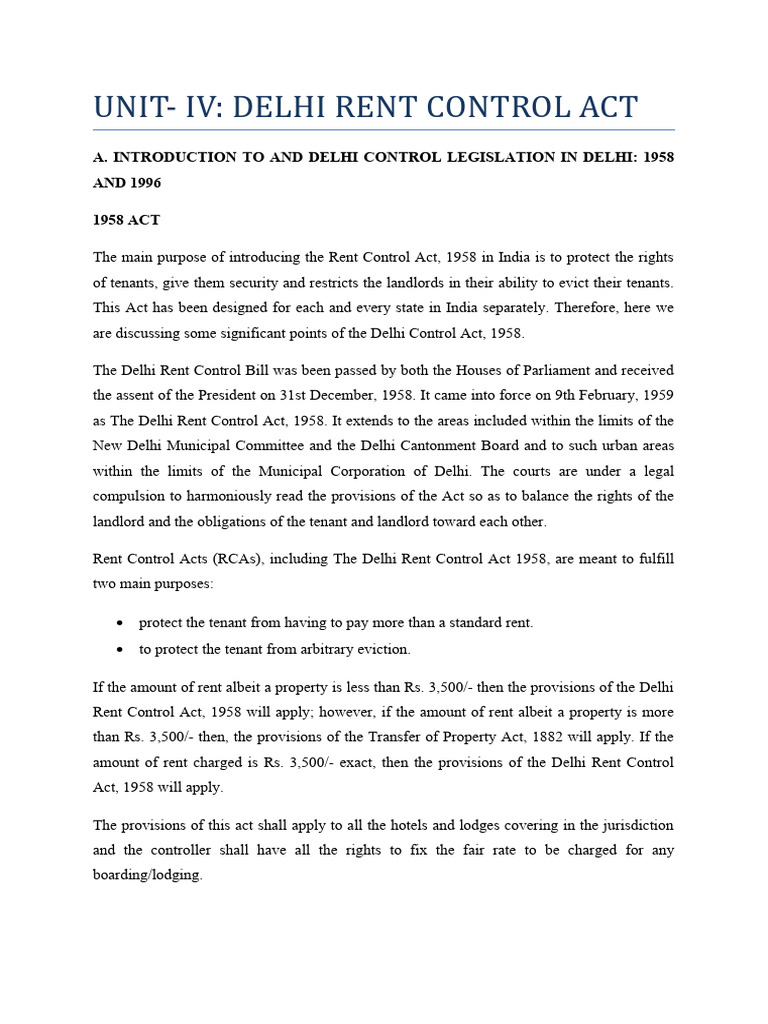 Rent Control | PDF