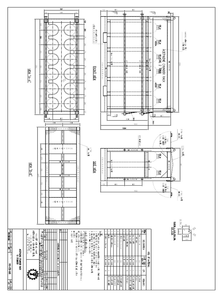 Yps-Std-005 Acetylene Cylinder Rack - 12 Nos Capacity | PDF