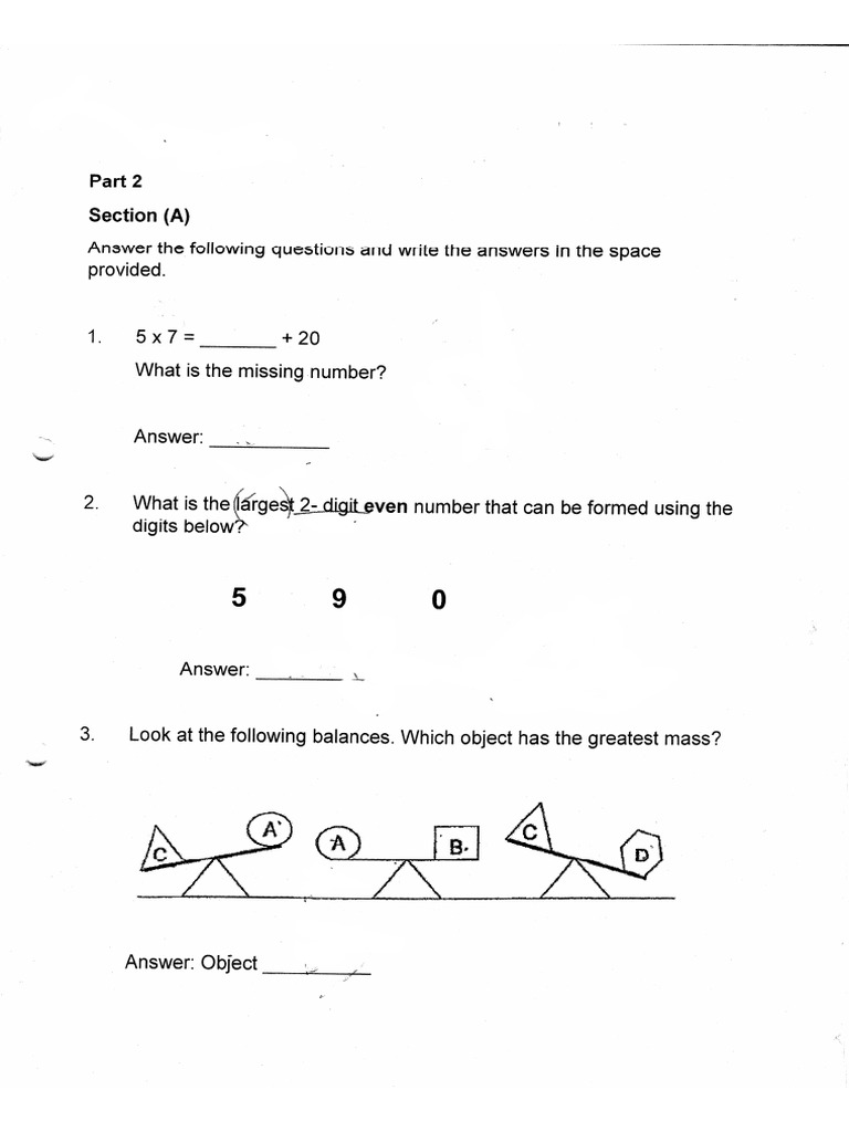 AEIS-BS-Maths - Part 2 | PDF