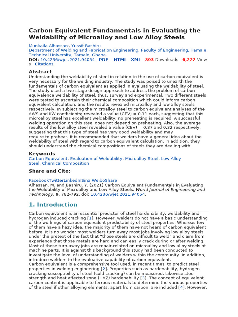 Carbon Equivalent Fundamentals | PDF