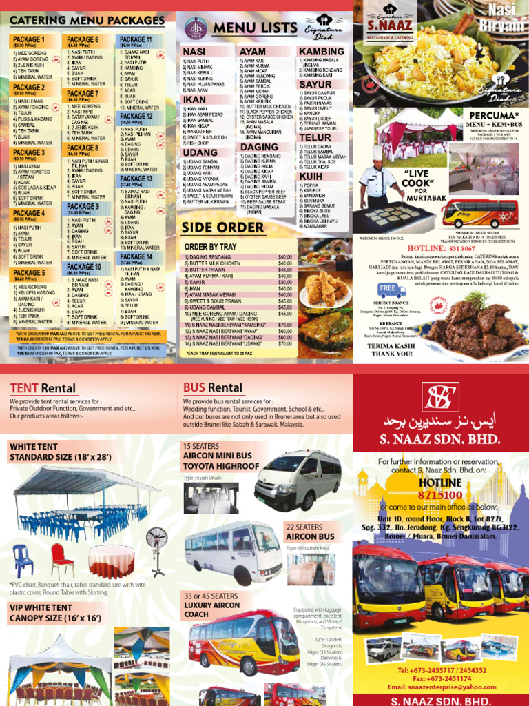 S.NAAZ Catering NEW | PDF
