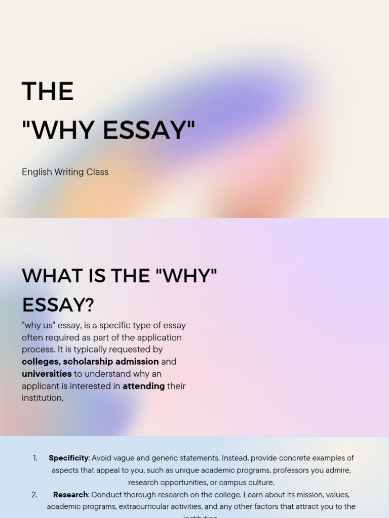 The Why Essay | PDF