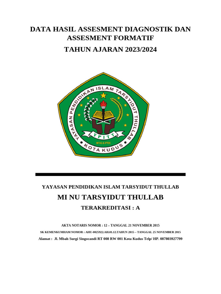 11.2 Data Hasil Assesment Diagnostik Dan Assesment Formatif | PDF