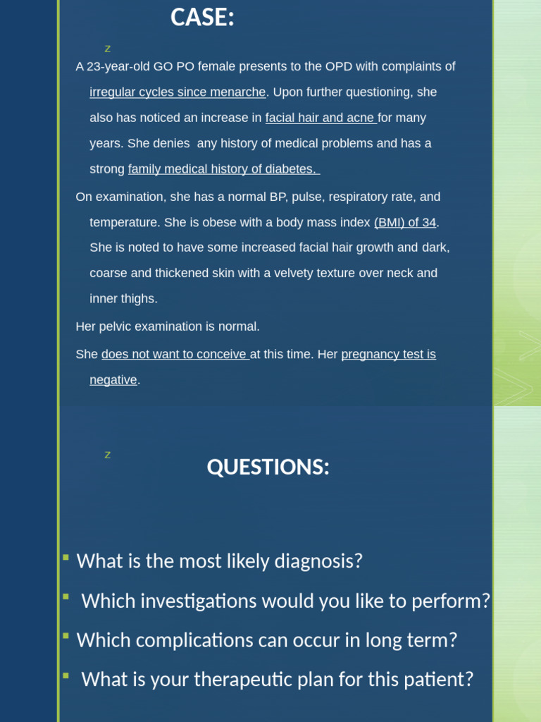 Pcos Lecture | PDF | Polycystic Ovary Syndrome | Endocrine System