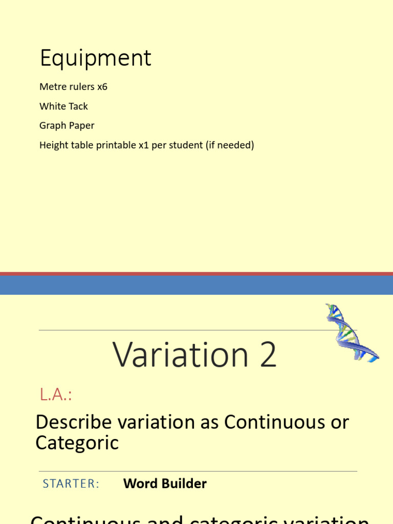 Continuous and Discontinuous Variation | PDF