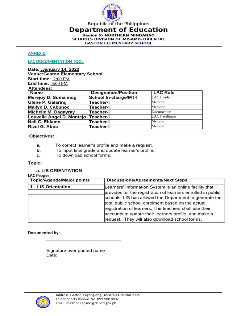 Annex D Documentation 2022 | PDF
