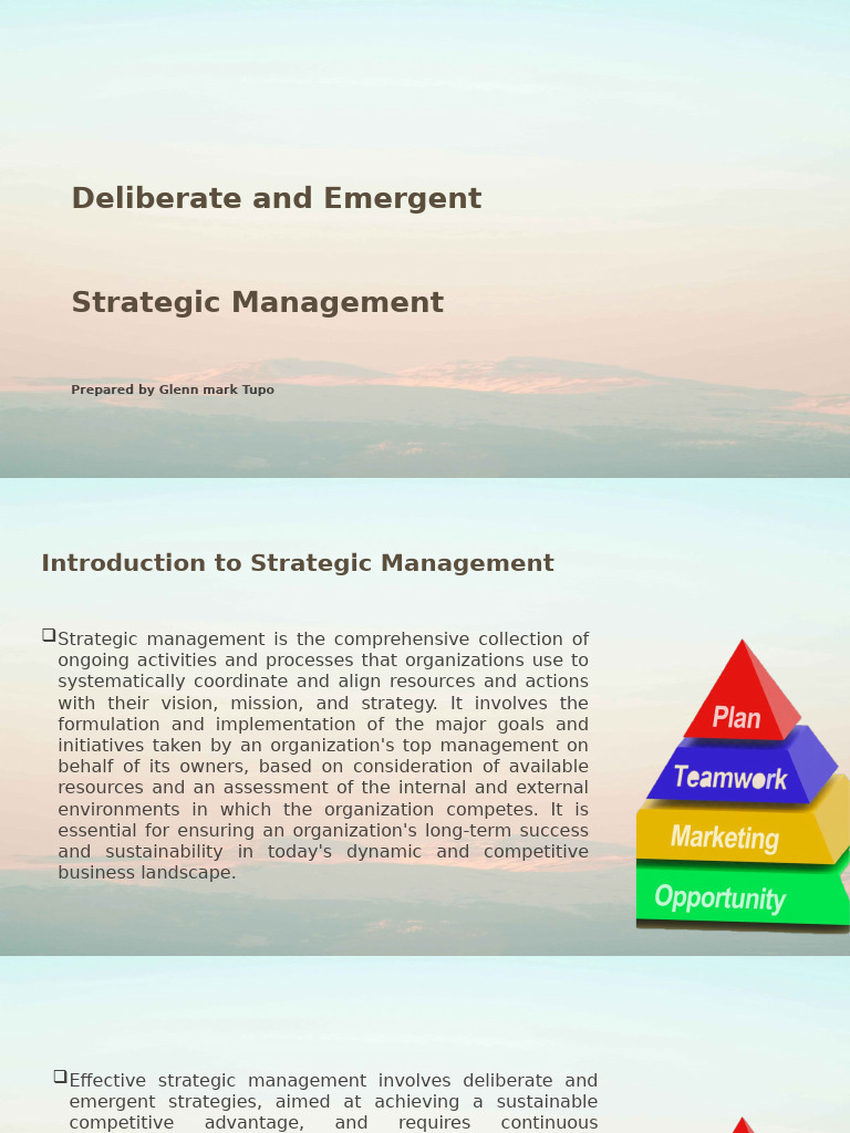Topic 9 Deliberate and Emergent Strategy | PDF | Strategic Management ...