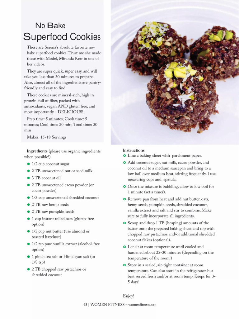 No Bake Superfood Cookies | PDF