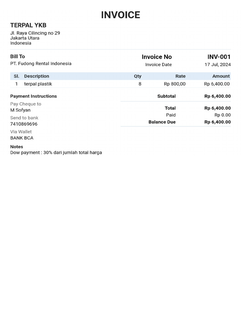 Invoice INV 001 | PDF