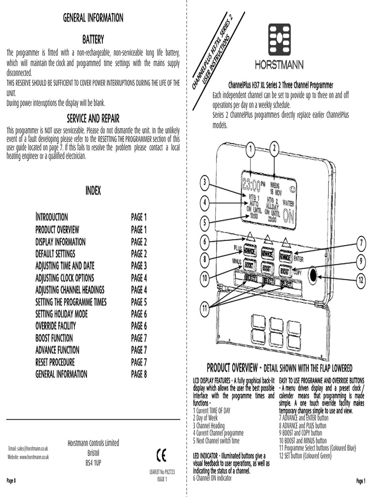 (Horstmann H37 XL Channel - Plus (Series 2) 3-Channel Programmer EN | PDF