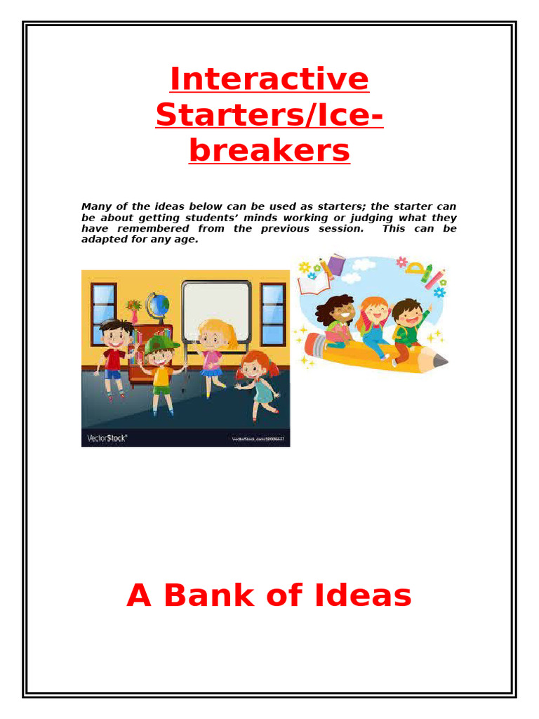 Interactive Starter Ideas | PDF | Linguistics