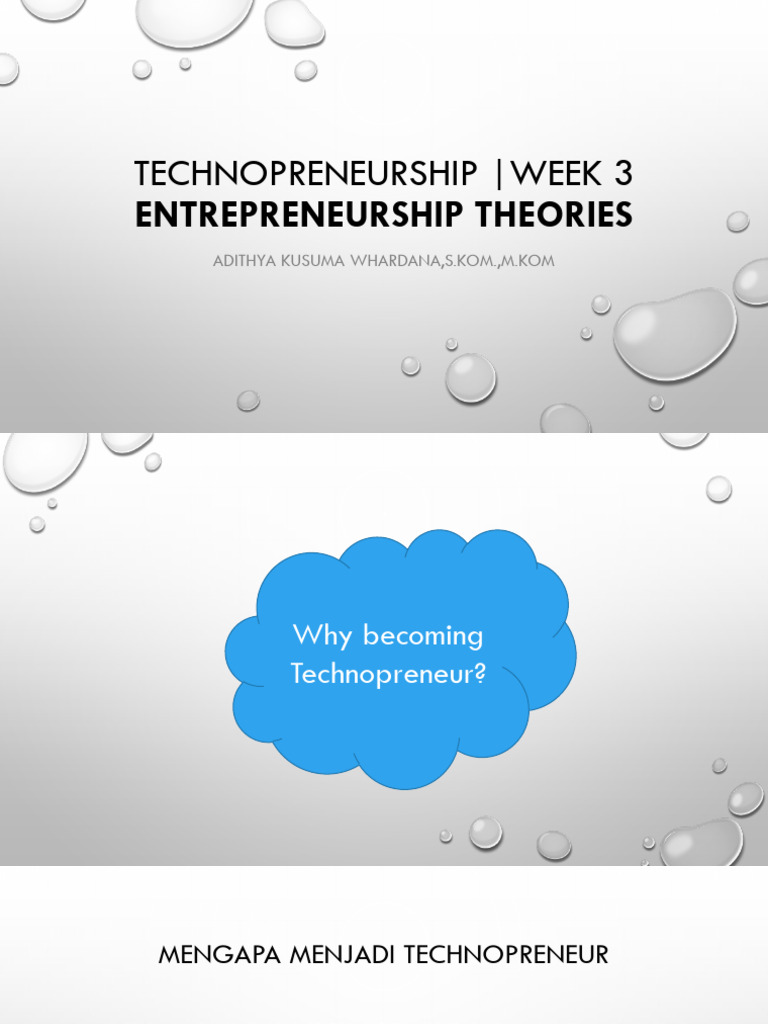 TECHNOPRENEURSHIP Week 3 | PDF