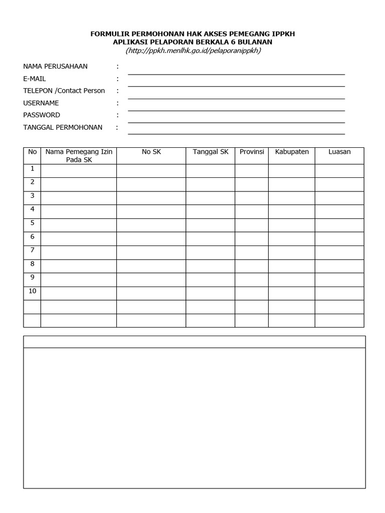 Form Akses Laporan IPPKH | PDF