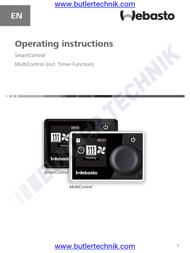 Webasto Multicontrol HD Smartcontrol Operating Instructions | PDF