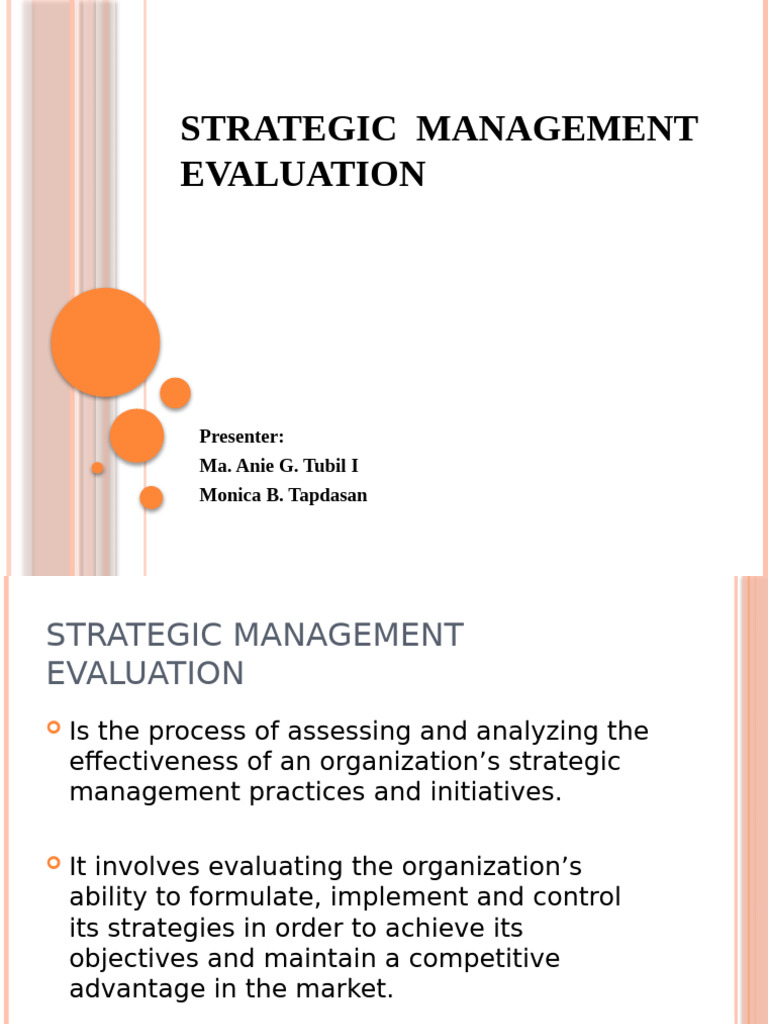 TOPIC 10 Strategic Management Evaluation | PDF | Strategic Management | Business