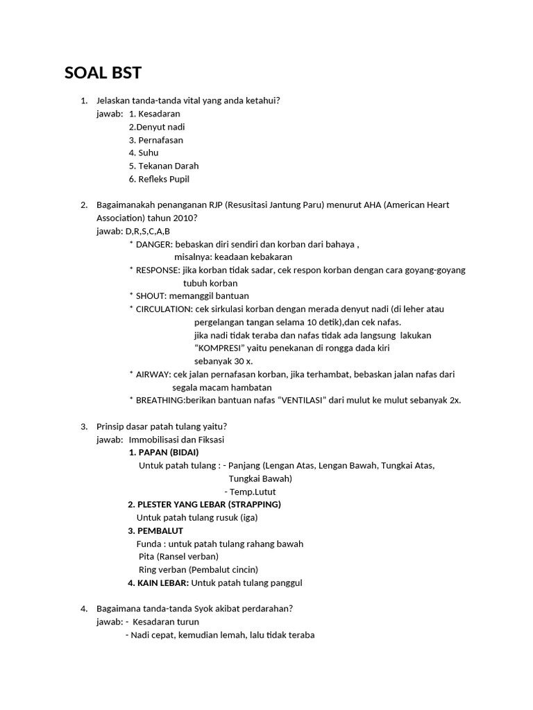 SOAL Essei BST, MFA, MC | PDF