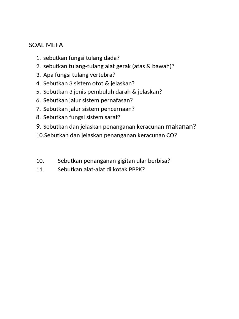 Soal Mefa | PDF