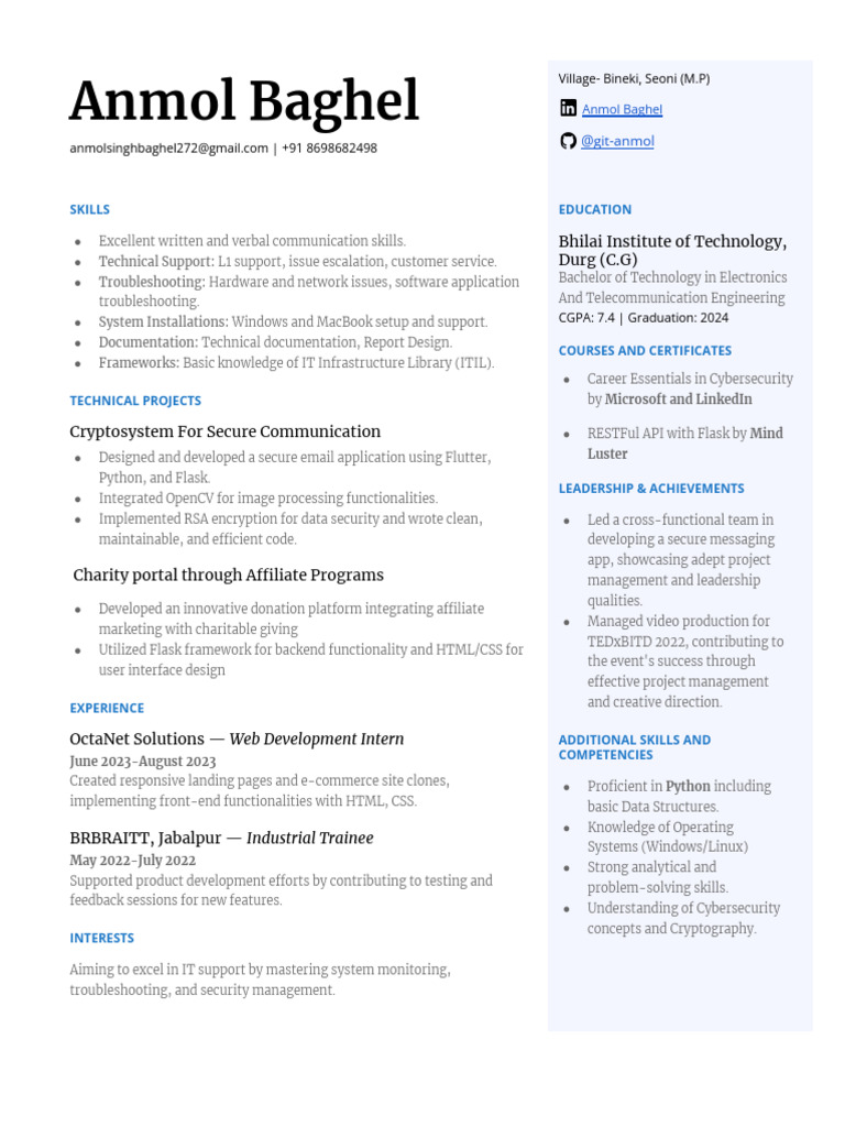 Resume Tse Idls | PDF
