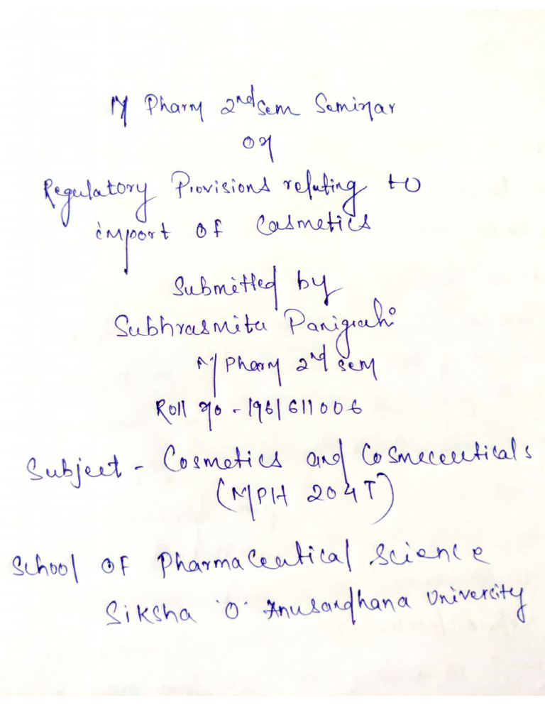 Cosmetics and Cosmeceuticals Assignment | PDF
