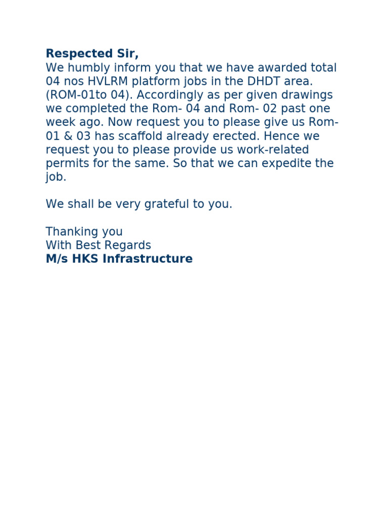 DHDT Letter For ROM | PDF