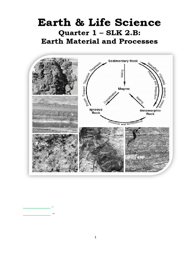 Earth and Life Science - Q1 - Week2 - SLK2 - Earth Materia and ...