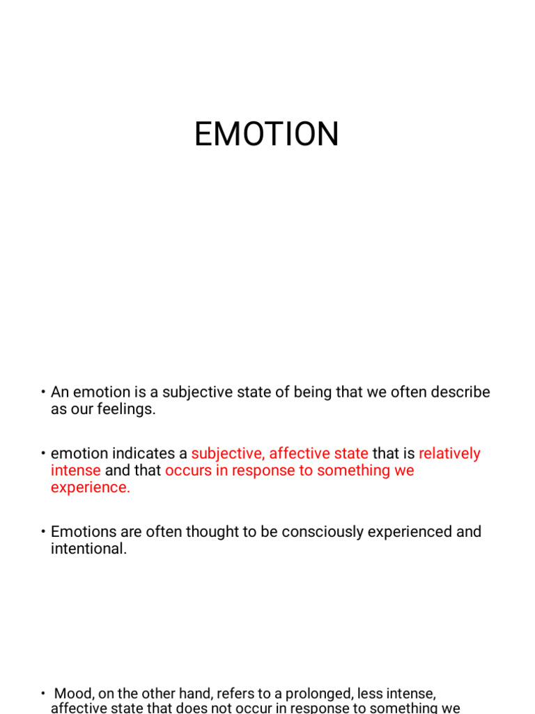 Emotion Pdf Emotions Self Improvement