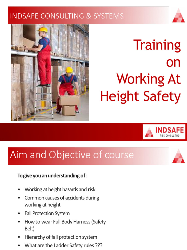 Working at Height PPT - INDSAFE | PDF | Safety | Labor Relations