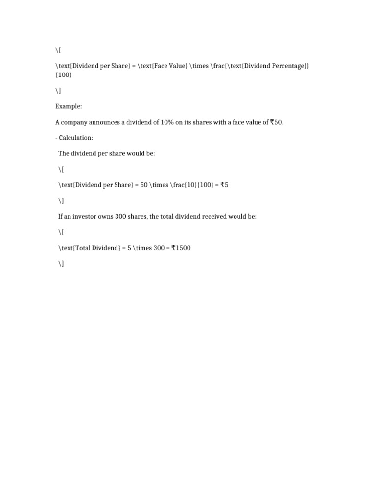 Dividend Calculation Example | PDF