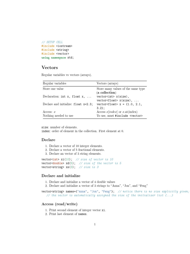 W6-vectors_and_arrays | PDF