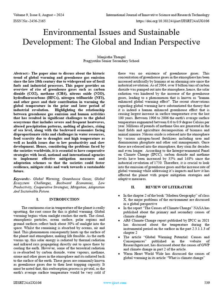 Environmental Issues & Sustainable Development | PDF | Climate Change ...