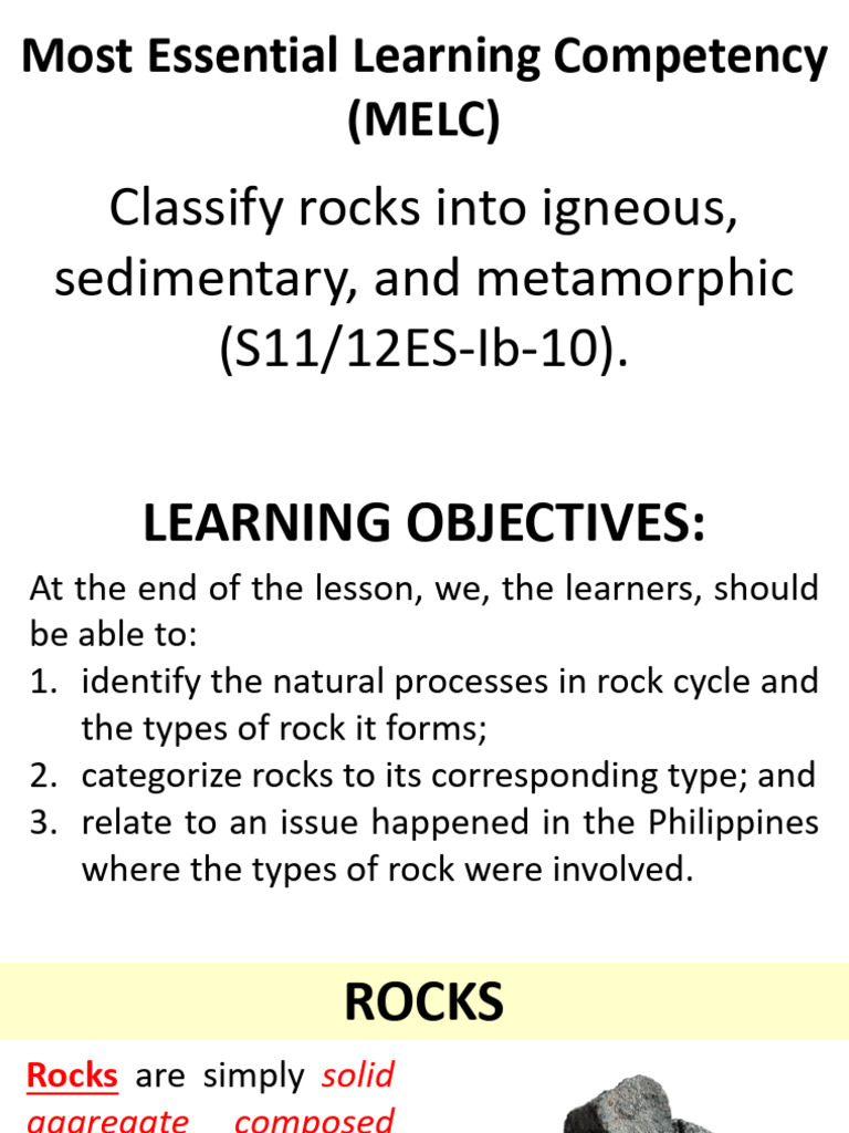 ELS Q1 PPT W2 Part2 | PDF | Rock (Geology) | Sedimentary Rock