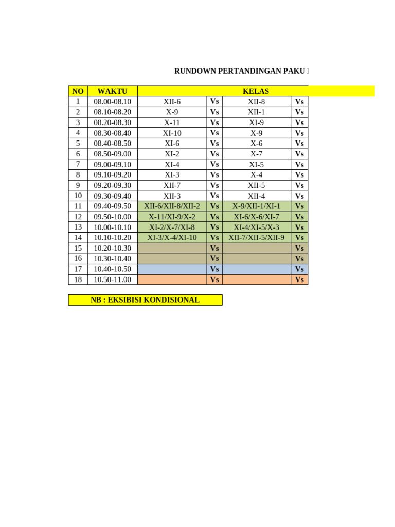 Rundown Pertandingan Hut 79 Ri | PDF