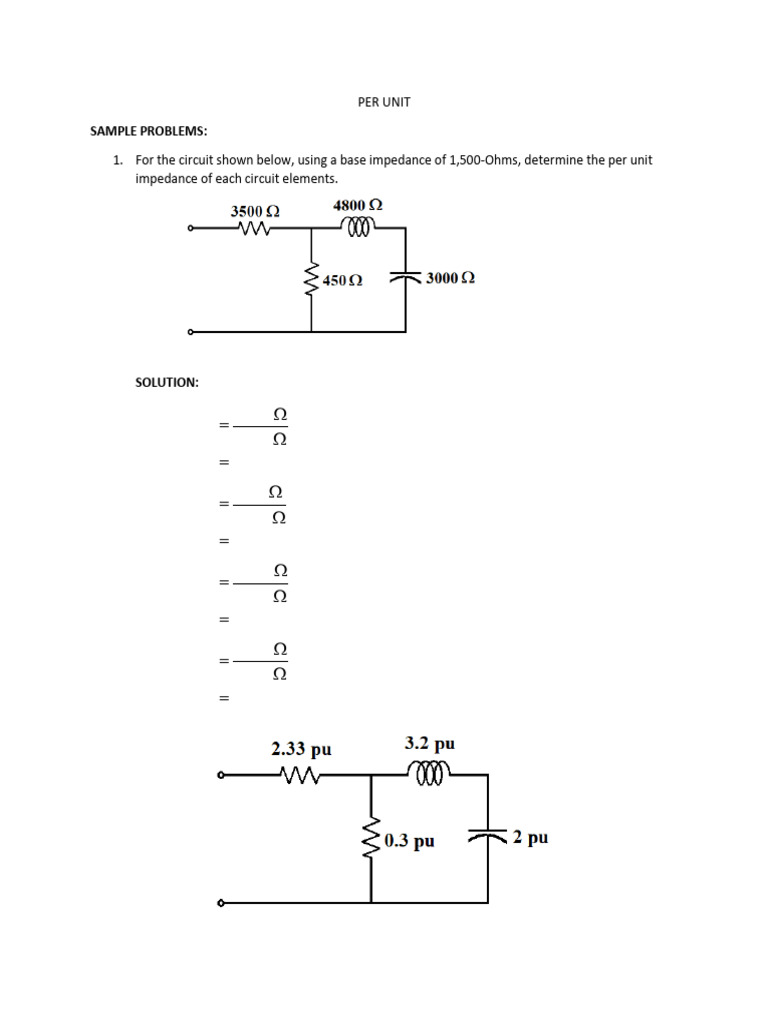 Per Unit Sample Problems | PDF