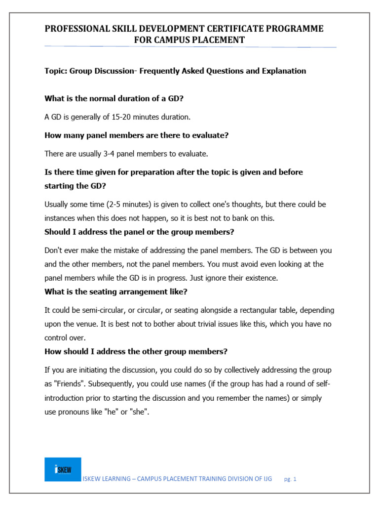 Group Discussion Module | PDF
