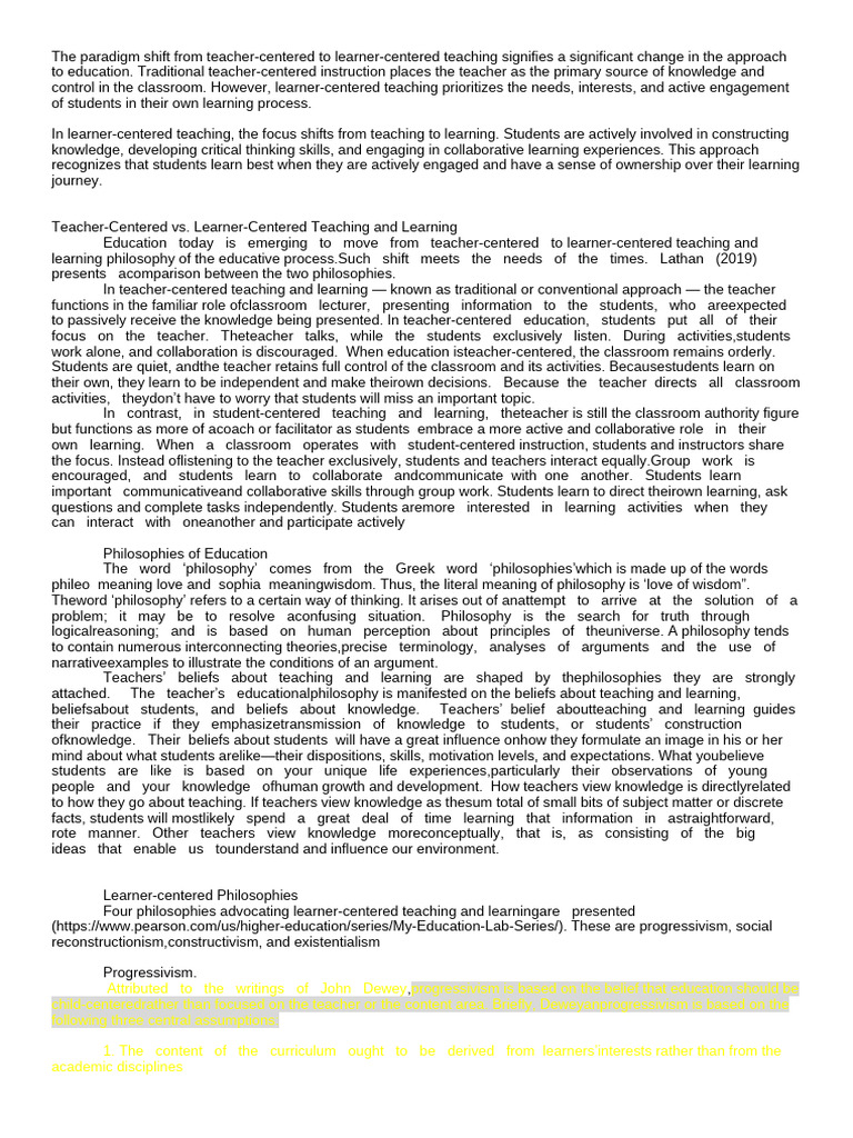 The Paradigm Shift From Teacher | PDF | Constructivism (Philosophy Of ...
