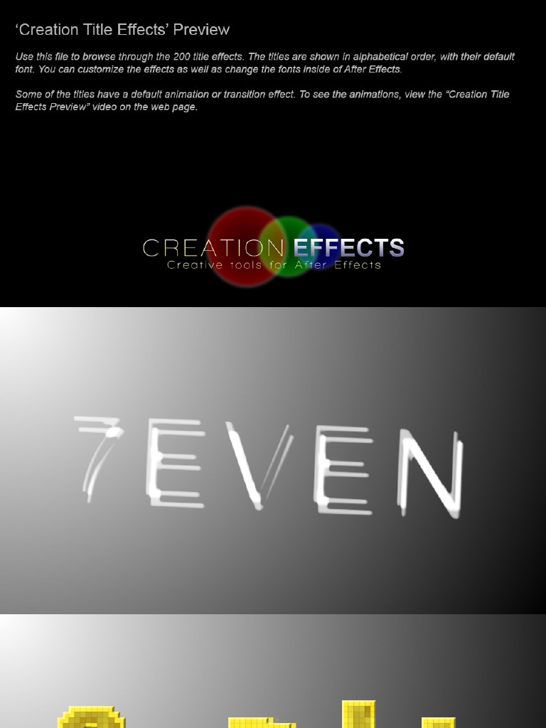 Title Effects Preview | PDF