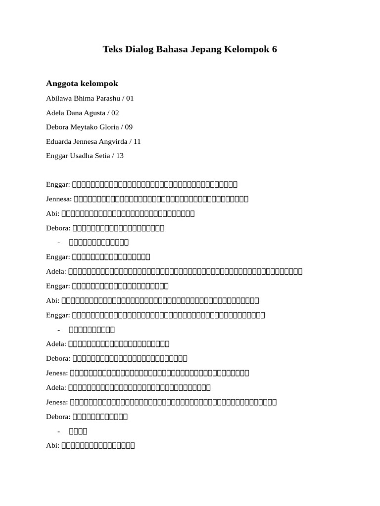 Teks Dialog Jepang | PDF