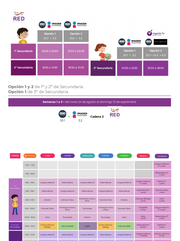 HORARIOS-Secundaria 01 03 | PDF