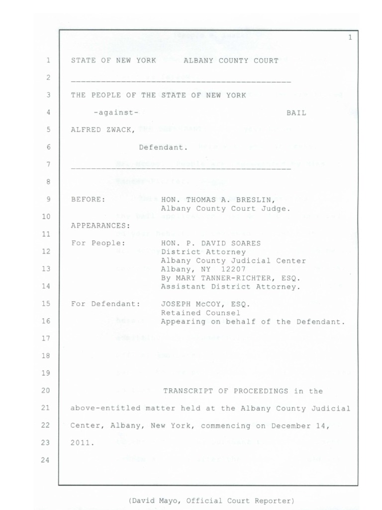 Alfred Zwack Dec. 14 Bail Hearing Transcript | PDF