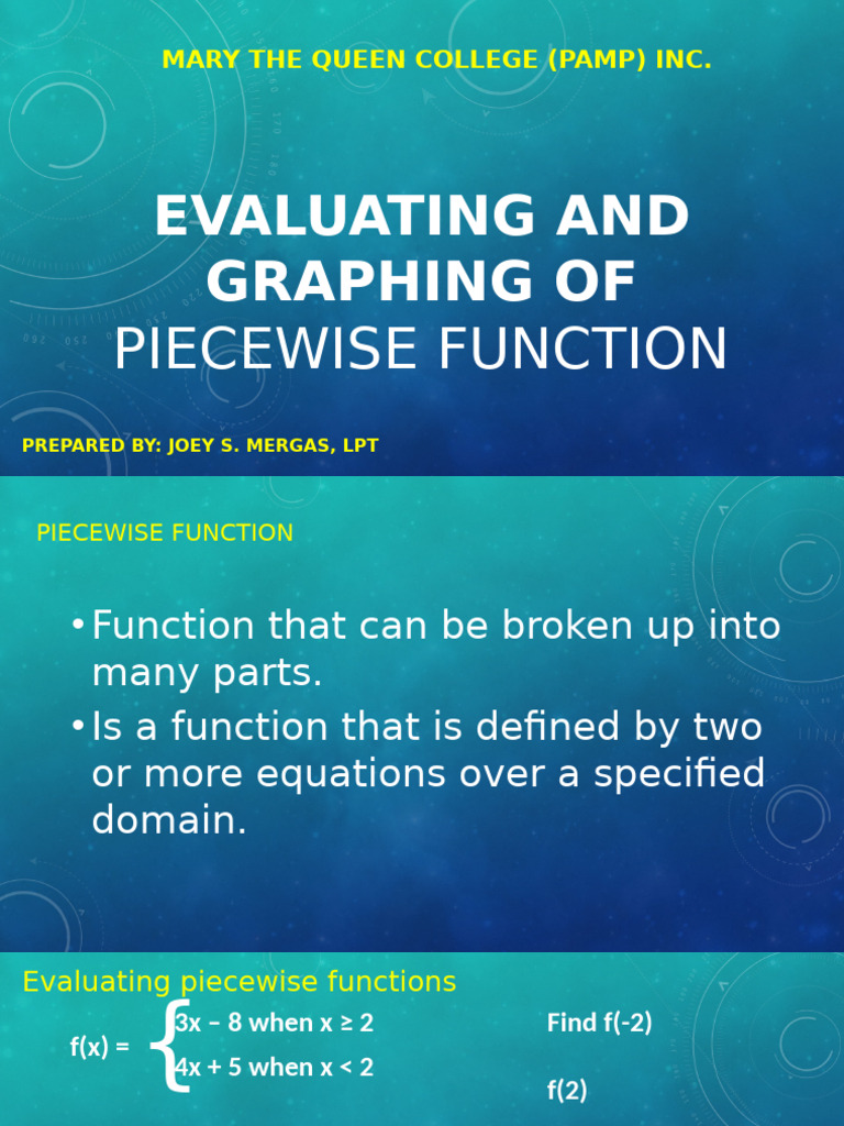 #3 Evaluating_Graphing of Piecewise Functions | PDF