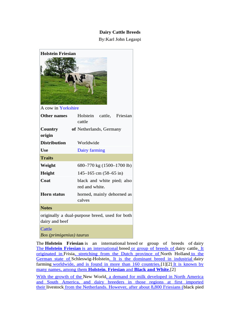 Dairy Cattle | PDF