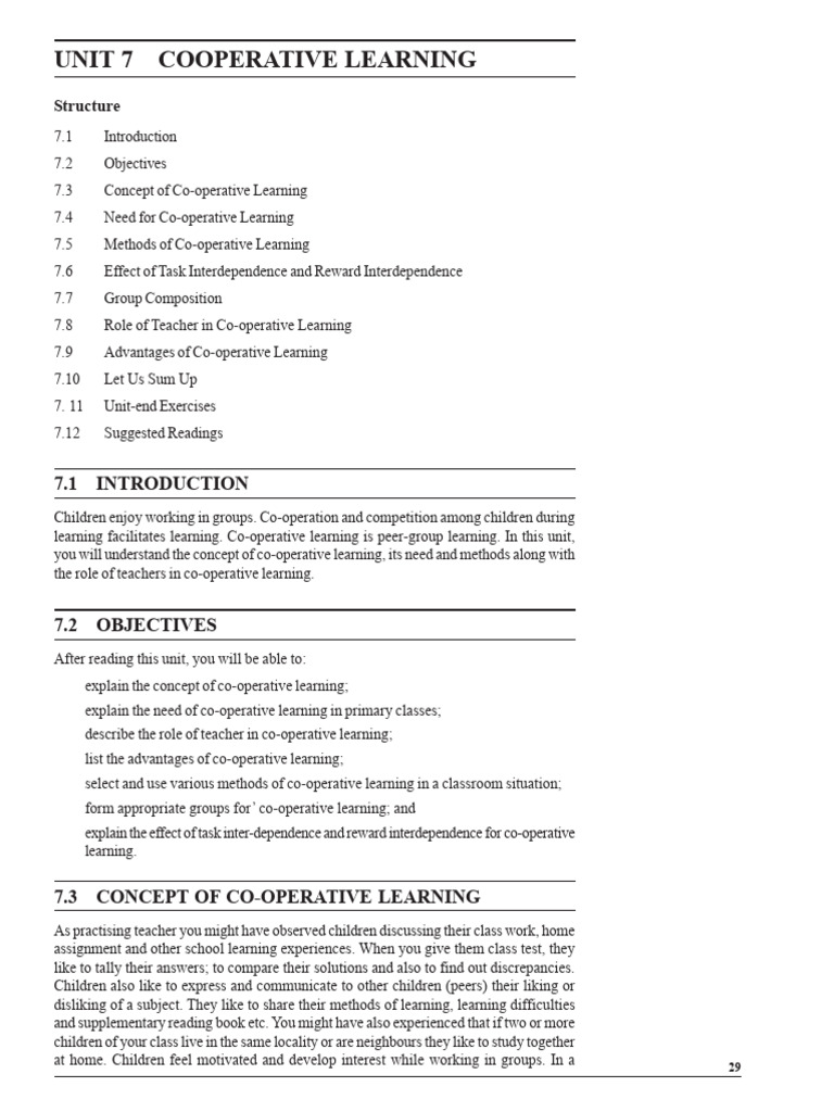 Unit 7 Co Operative Learning | PDF