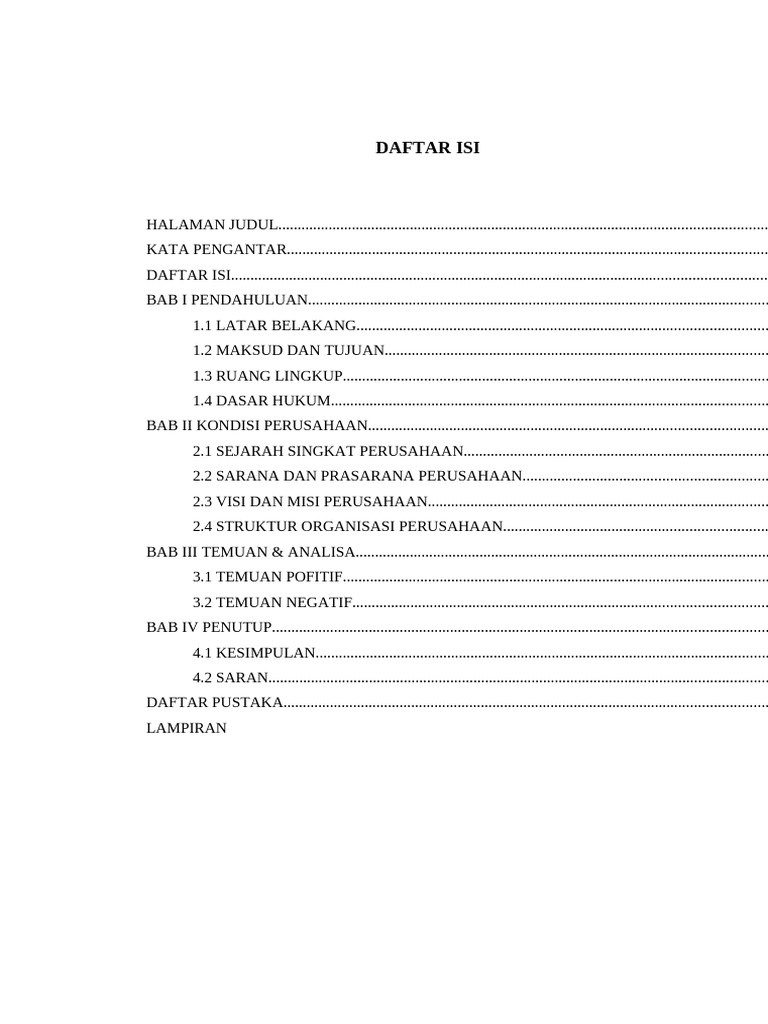Daftar Isi | PDF