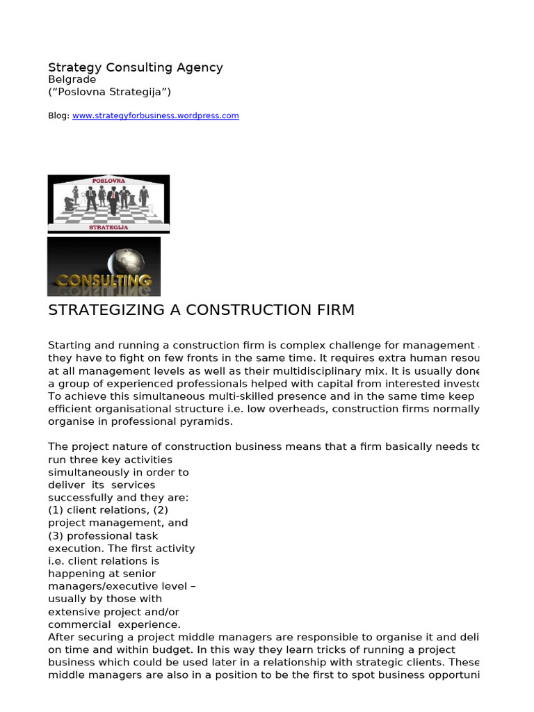 Construction Company Strategies | PDF | Strategic Management ...