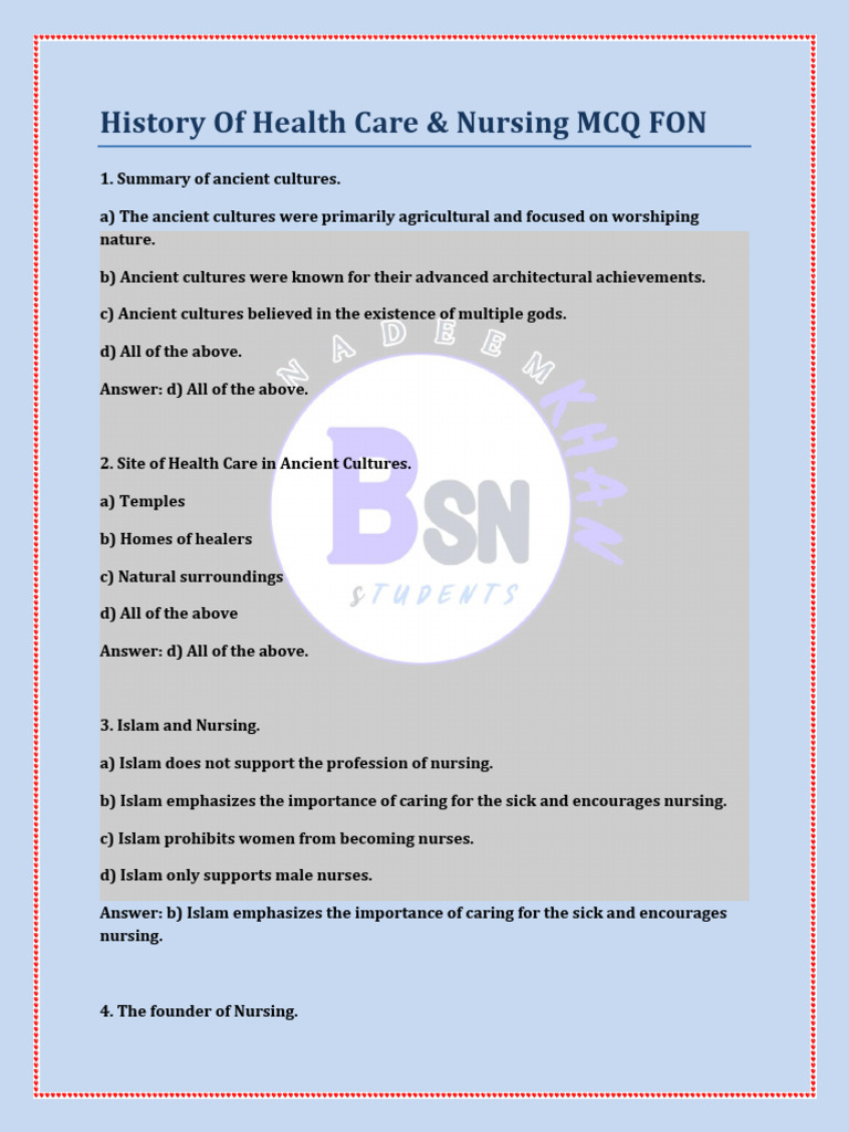 History of Health Care & Nursing BY NADEEM KHAN | PDF