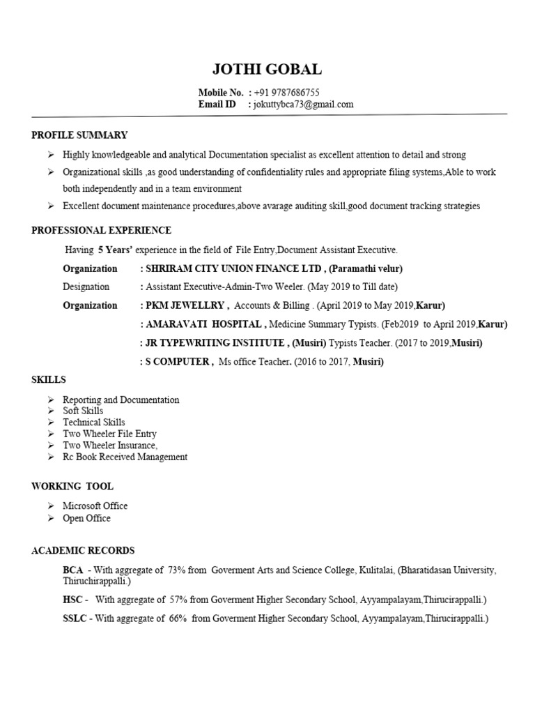 Jothi Gopal Resume | PDF