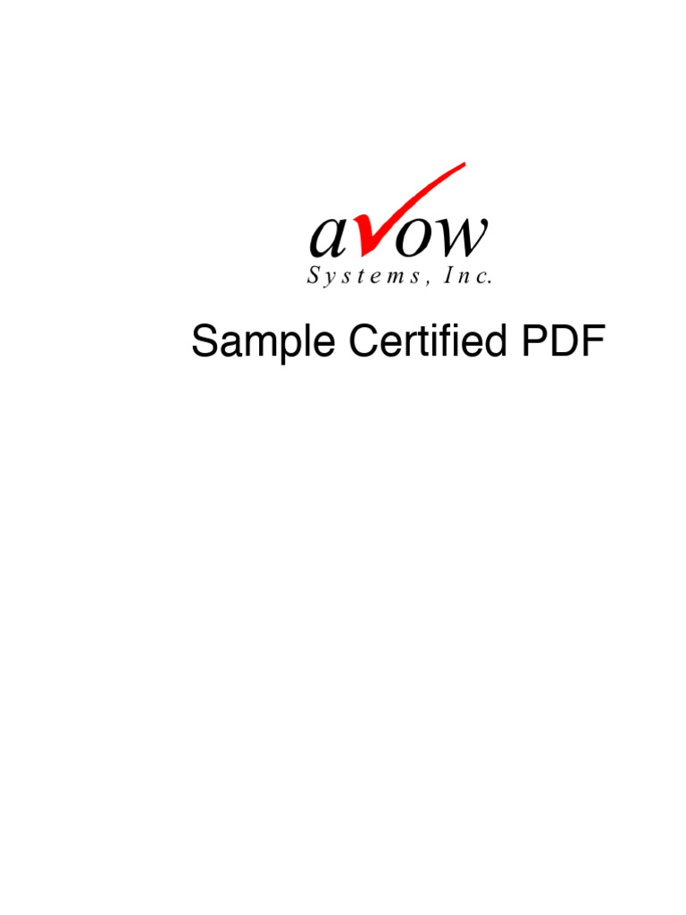 Sample Certified PDF | PDF