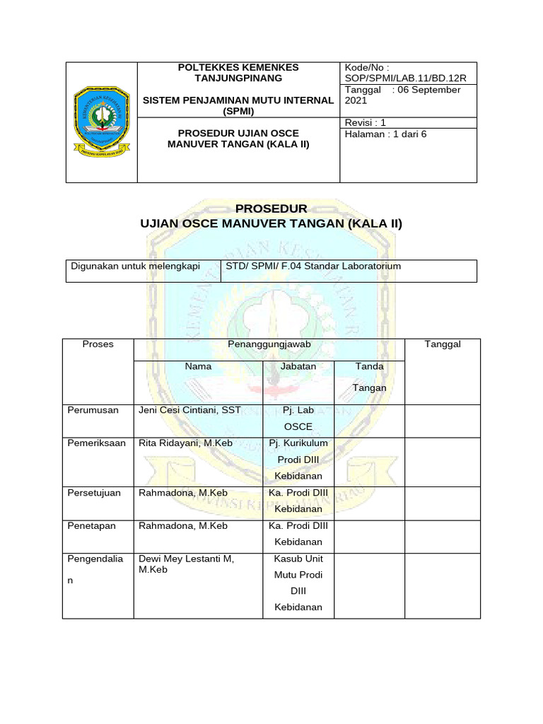 Sop Manuver Tangan (12R) | PDF
